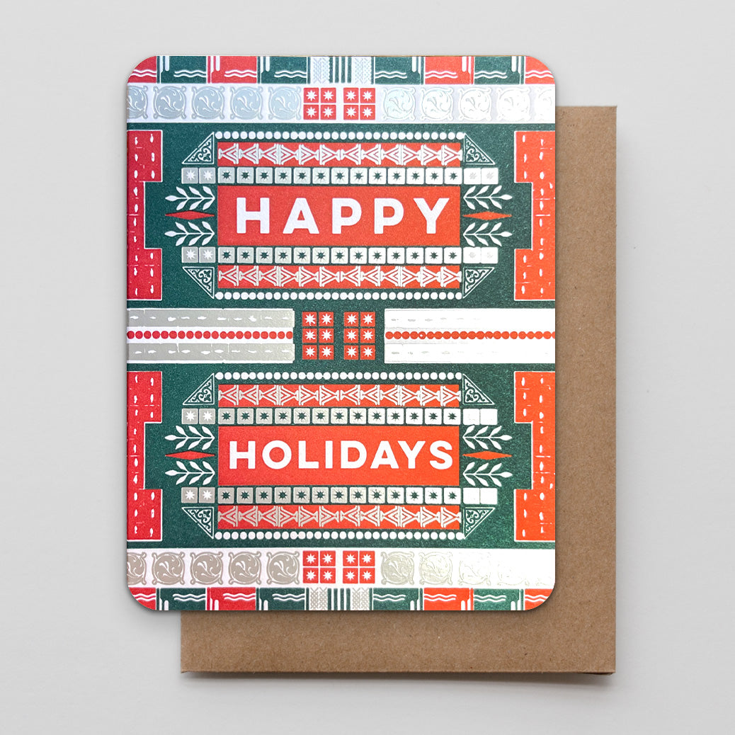 Happy Holidays Ornamental Letterpress Greeting Card – HAMMERPRESS